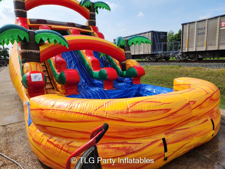 Dual Lane FIRE PALM Water Slide (13T 12W 27L) - Water Slides, Bounce ...