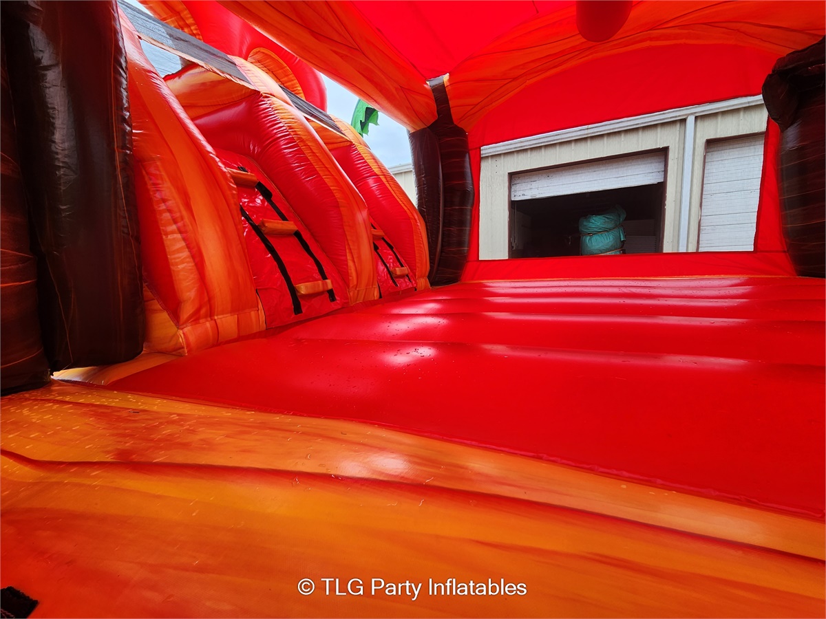 Dual Lane Prehistoric Combo Bounce House with Slide Wet/Dry (27L 11W 14T) - Water Slides, Bounce ...