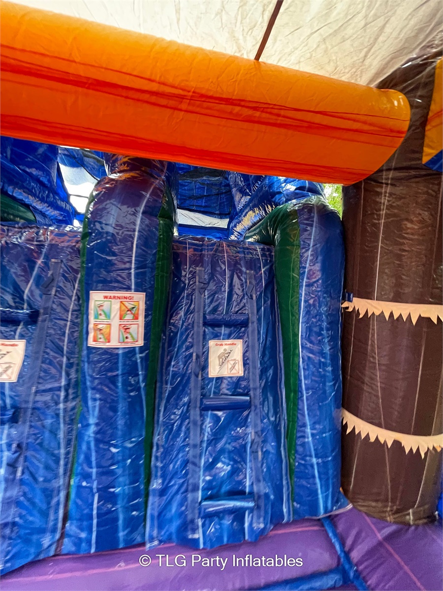 Dual Lane WAVE PALM Bounce House with Two Slides Wet/Dry (35L 13W 15T ...