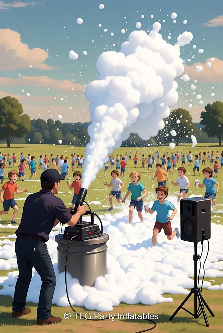 Staffed Day Foam Party Rental (One Cannon) - Water Slides, Bounce ...