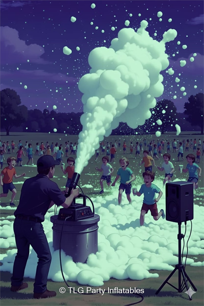 Staffed Night Time UV GLOW Foam Party with Lights Rental (One Cannon ...