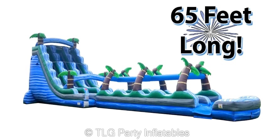 22 Foot Tall Tropical LOG Dual Lane Water Slide & Slip n Slide Combo ...
