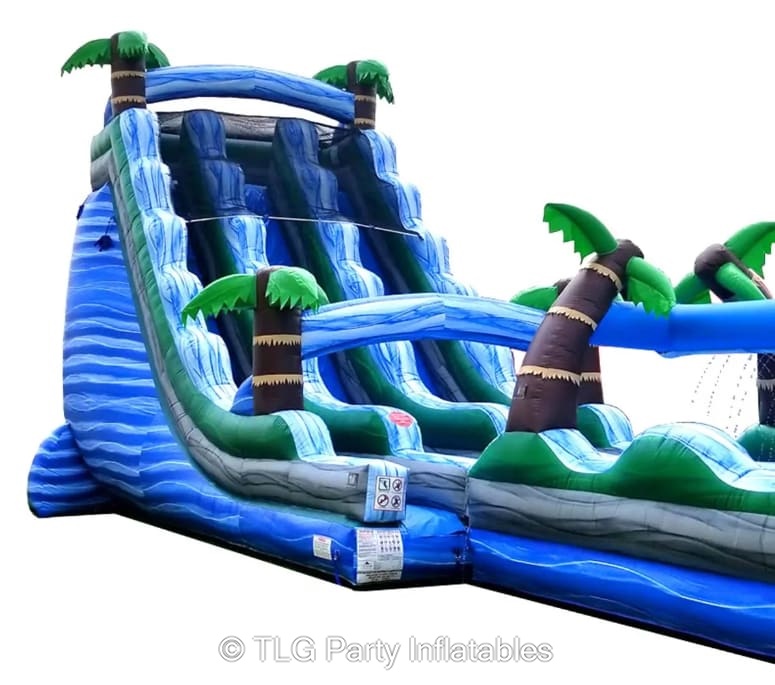 22 Foot Tall Tropical LOG Dual Lane Water Slide & Slip n Slide Combo ...