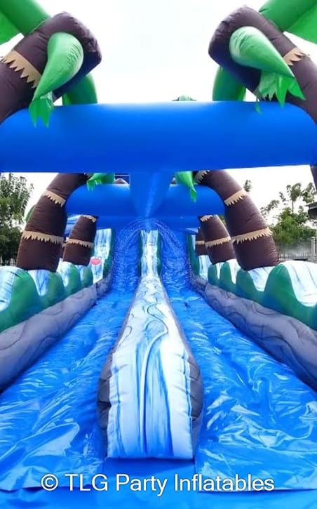 22 Foot Tall Tropical LOG Dual Lane Water Slide & Slip n Slide Combo ...