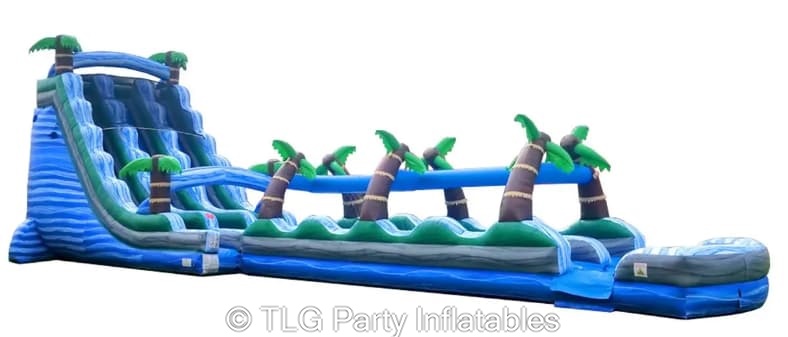 22 Foot Tall Tropical LOG Dual Lane Water Slide & Slip n Slide Combo ...
